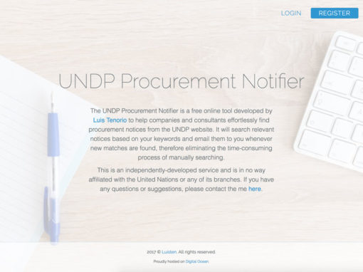UNDP Procurement Notifier | Luisten